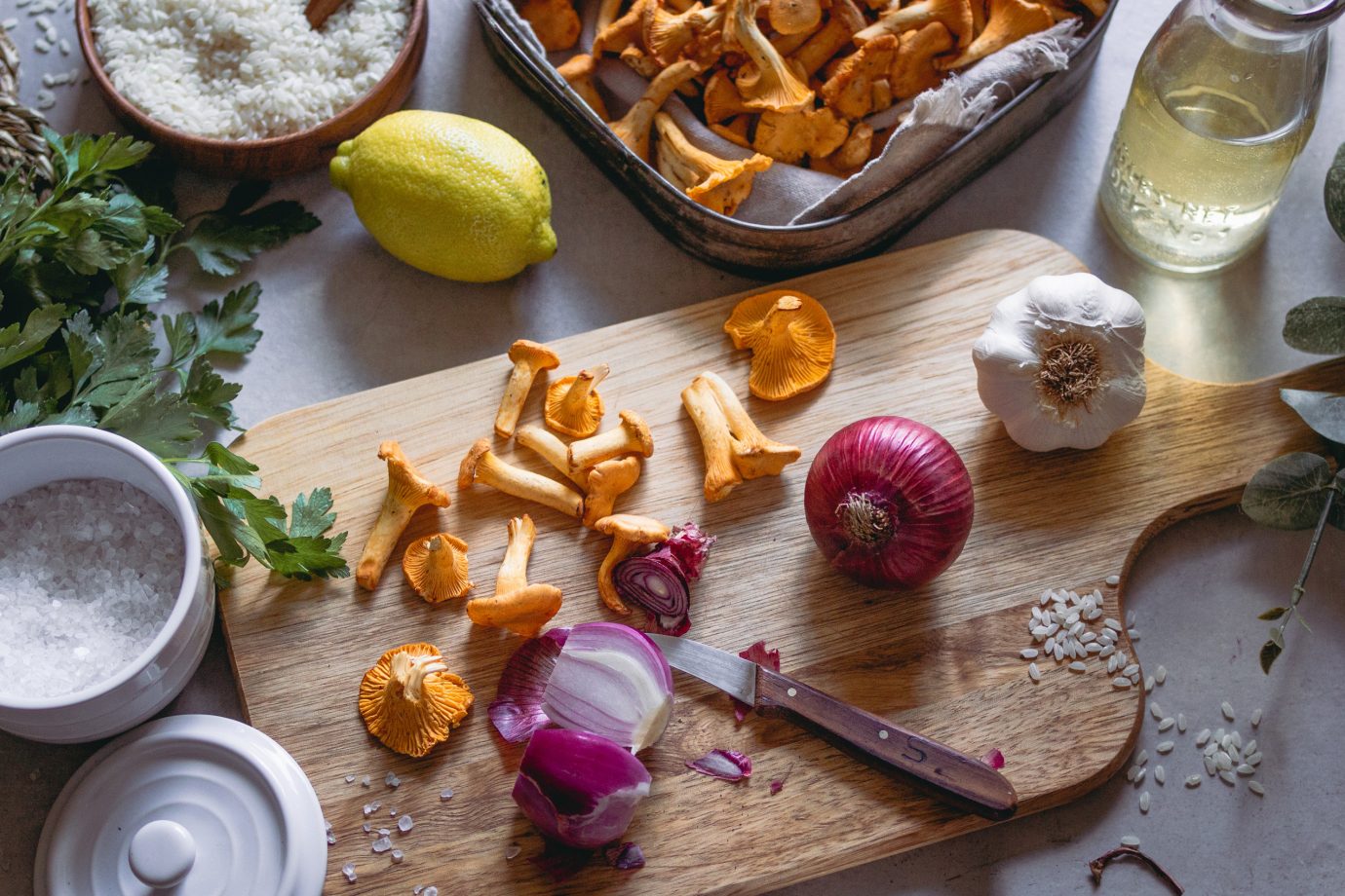 Veganes Pfifferling-Risotto • veggies | vegan