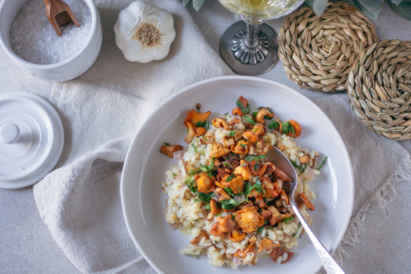 Veganes Pfifferling-Risotto • veggies | vegan