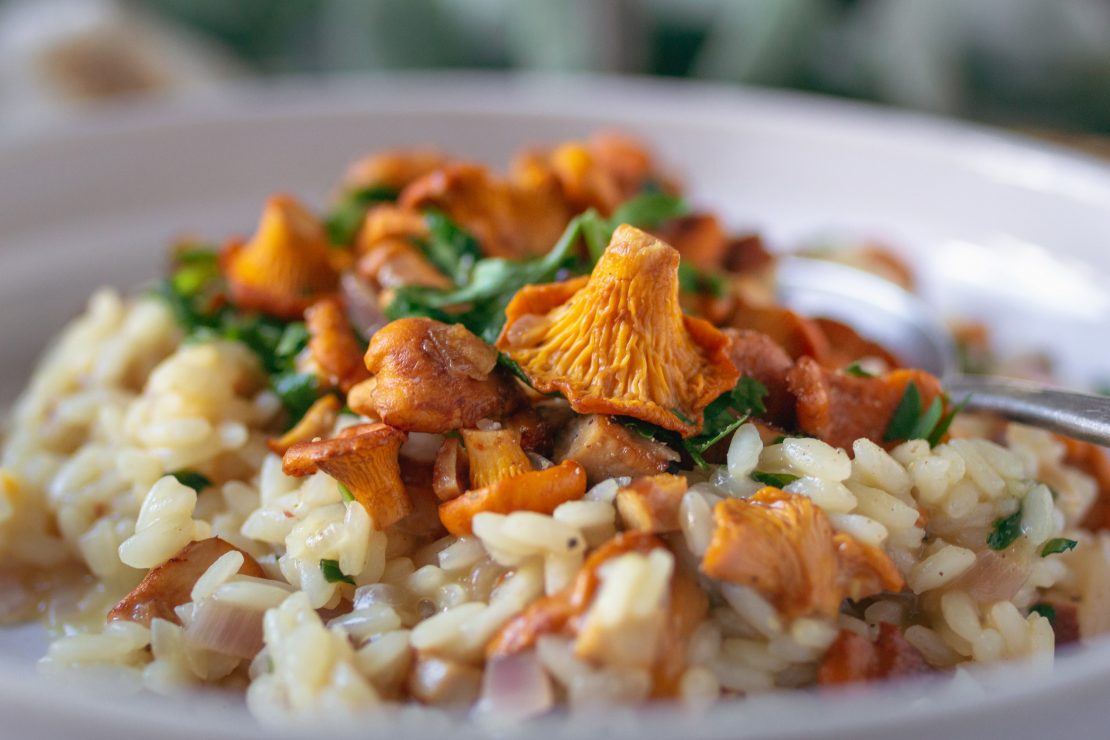 Veganes Pfifferling-Risotto • veggies | vegan