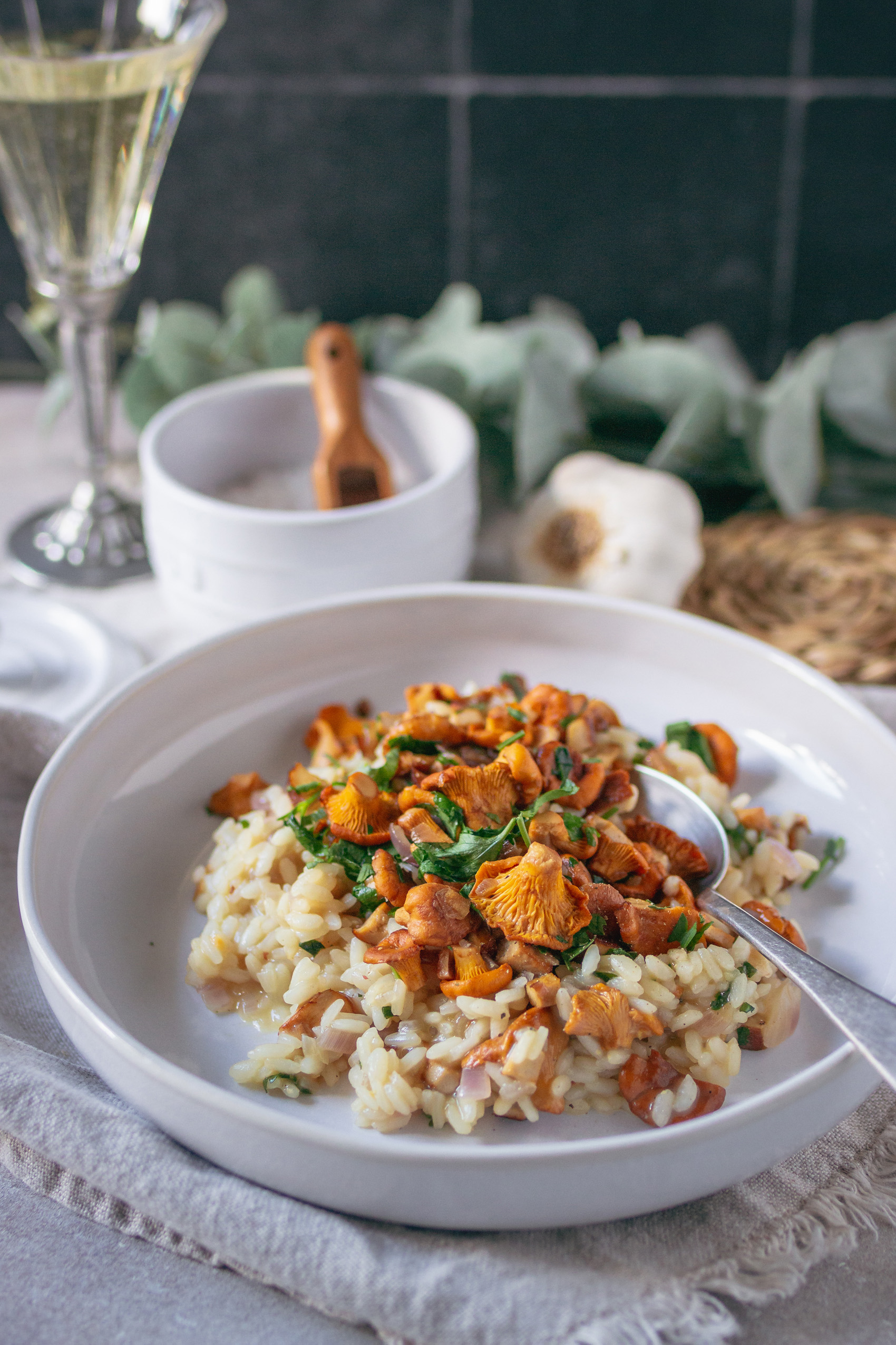 Veganes Pfifferling-Risotto • veggies | vegan